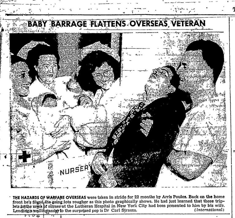 The Poulos Triplets 1946 | Baby History – The Baby Historian